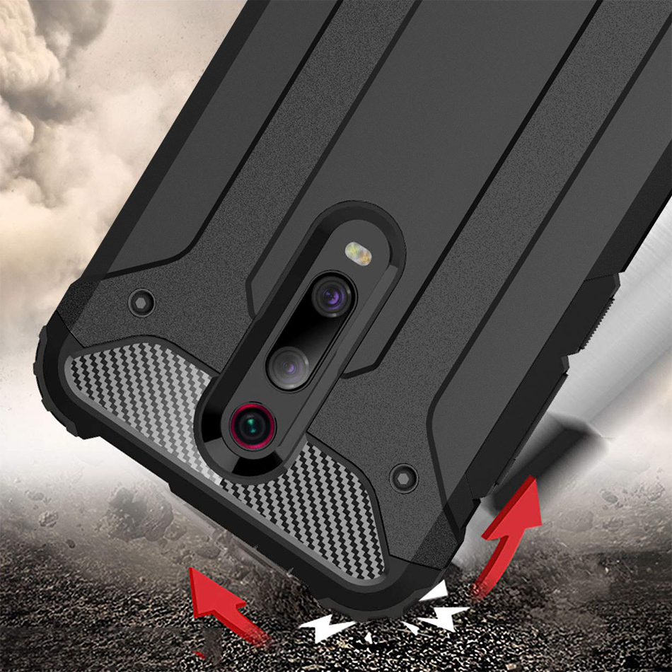 Military Defender Shockproof Case for Xiaomi Mi 9T (Black)